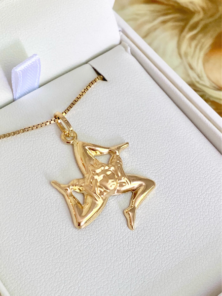 Trinacria 18K Gold Pendant | Bella Luck Charms | Bella Luck Charms